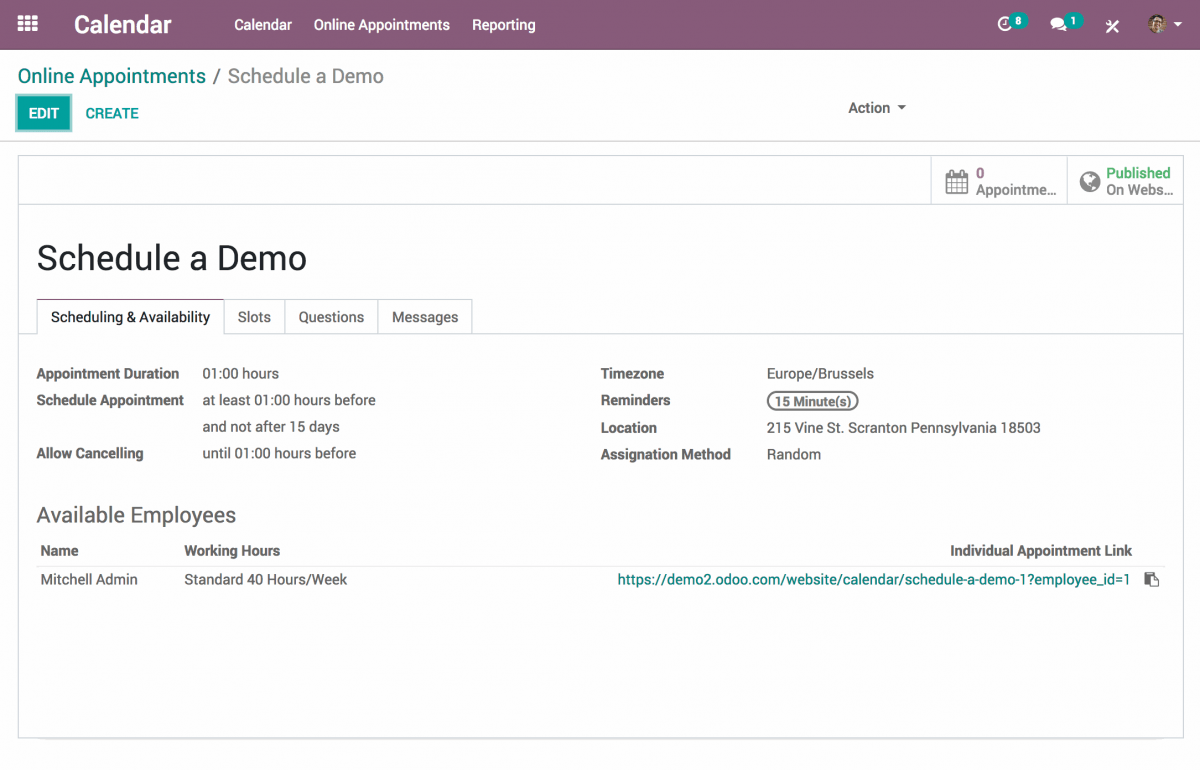 Odoo Appointment Module | The Odoo | ERP Consultant Company in UAE